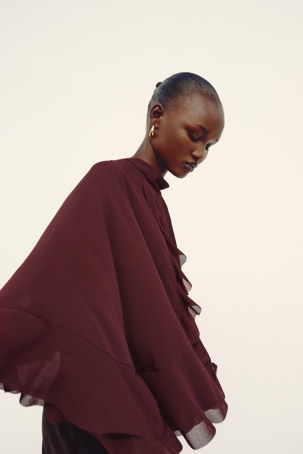 Ruffled Cape With Bow – Charlie Suede