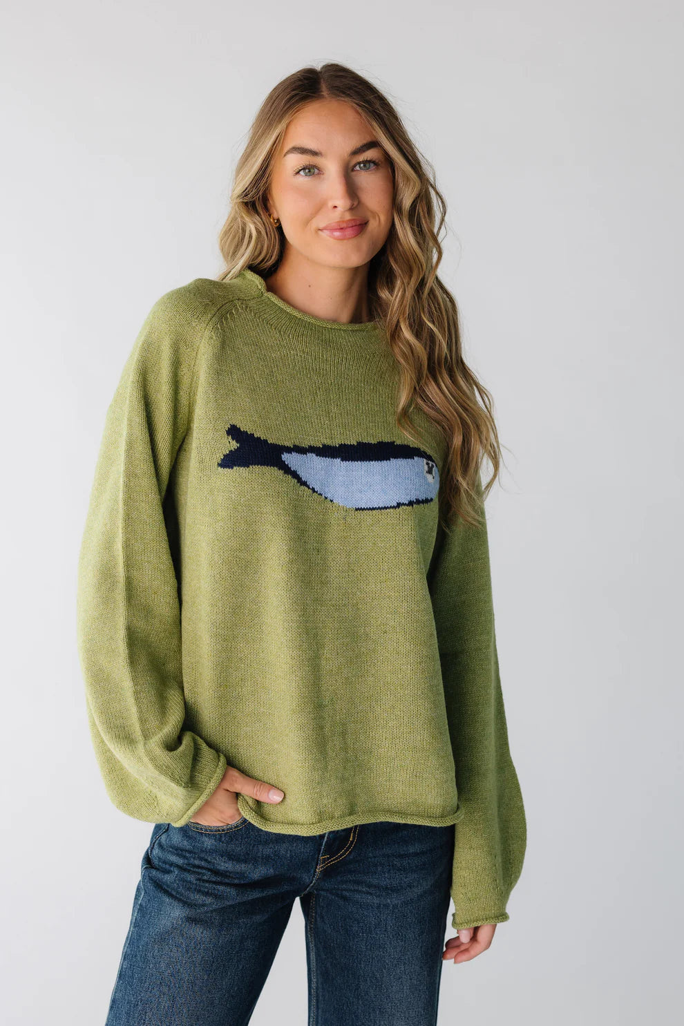Olive Knit Fisherman Sweater – Charlie Suede